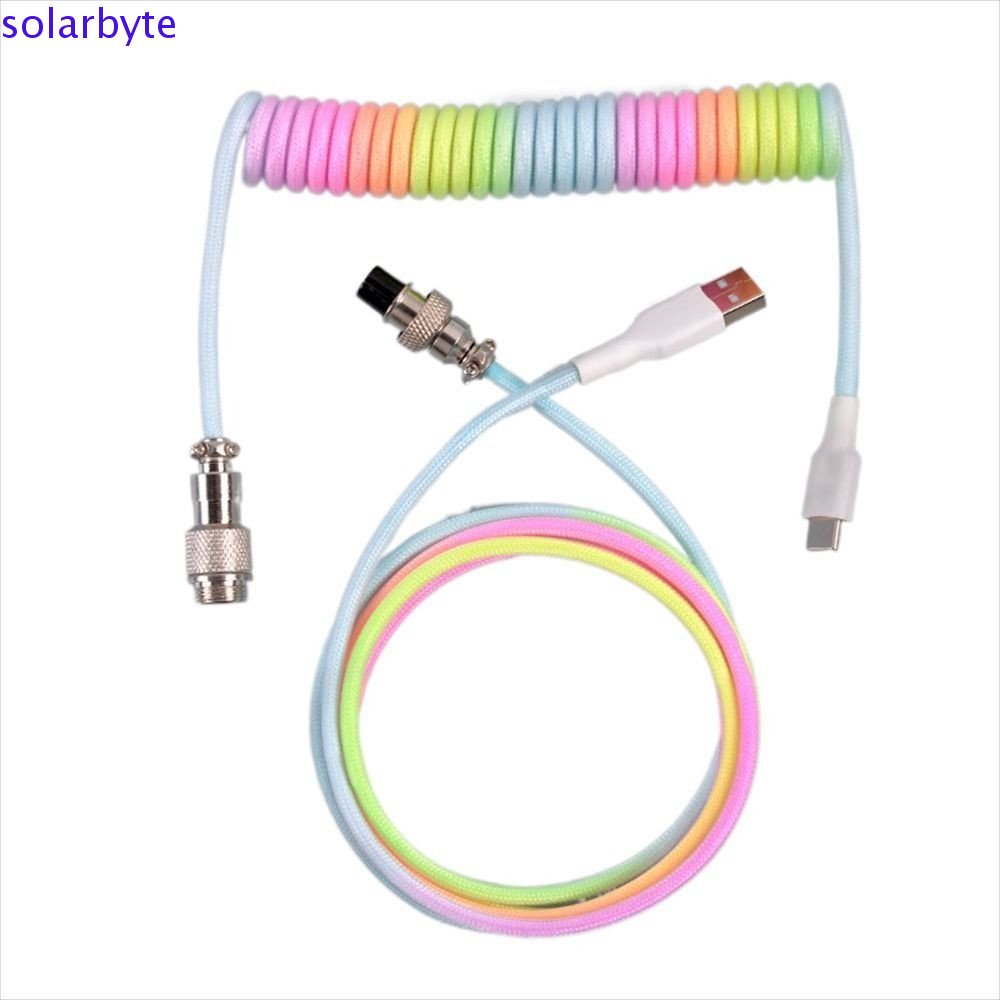 Solarbyte สายขดคีย์บอร์ดอุปกรณ์เสริมคีย์บอร์ดเดสก์ท็อปคีย์บอร์ดเกมด้ายถัก 3 เมตร Type C สาย Usb ...