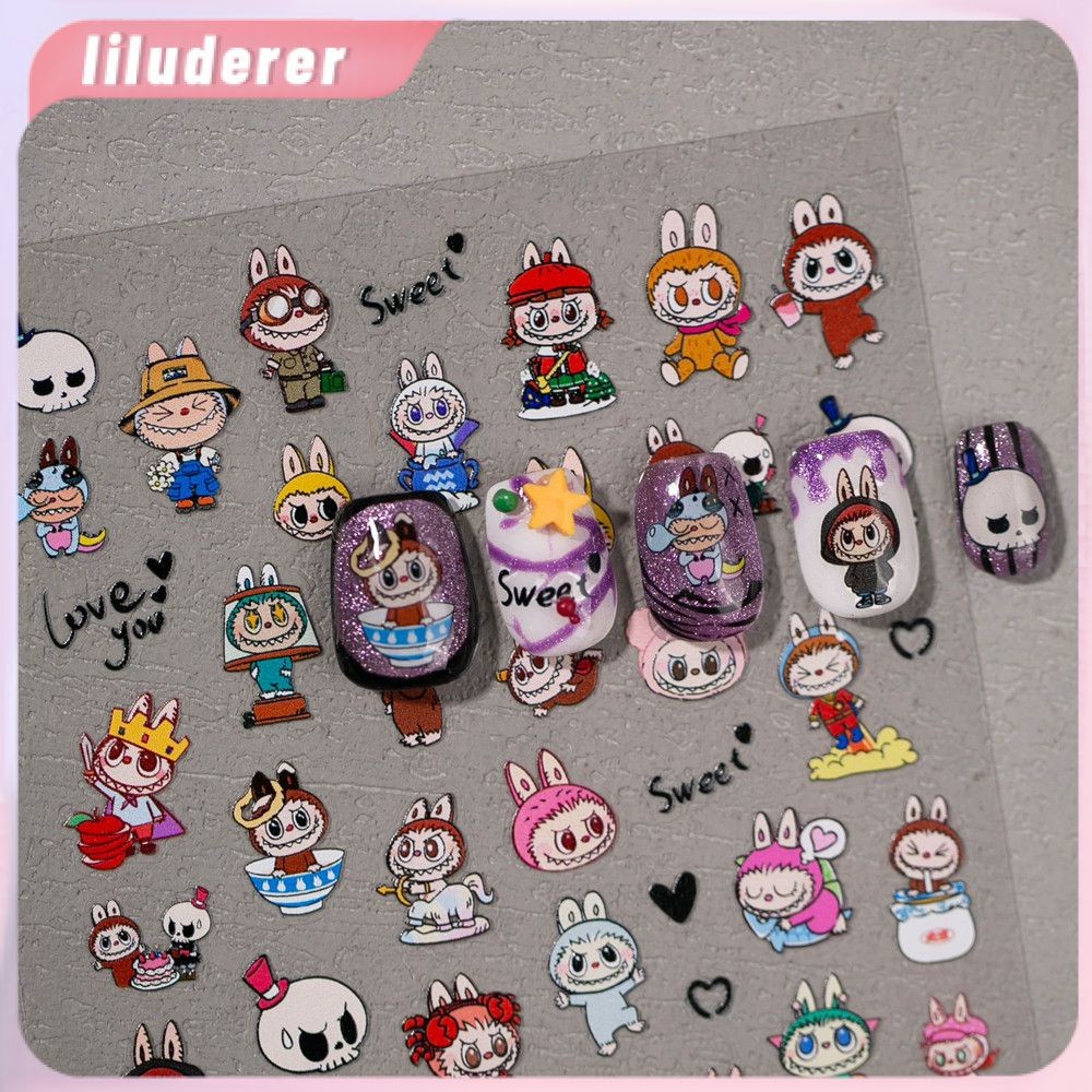 สติกเกอร์ติดเล็บ Timiko Nail Art Labubu Series Labubu ลายการ์ตูน 3 มิติ ...
