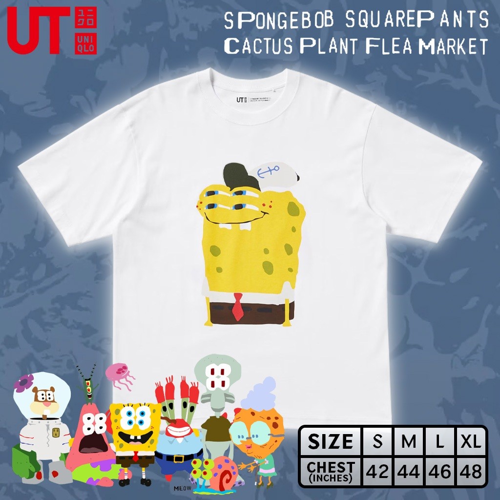 เสื้อยืด Uniqlo UT Series | SpongeBob SquarePants x Cactus Plants x ลาย ...