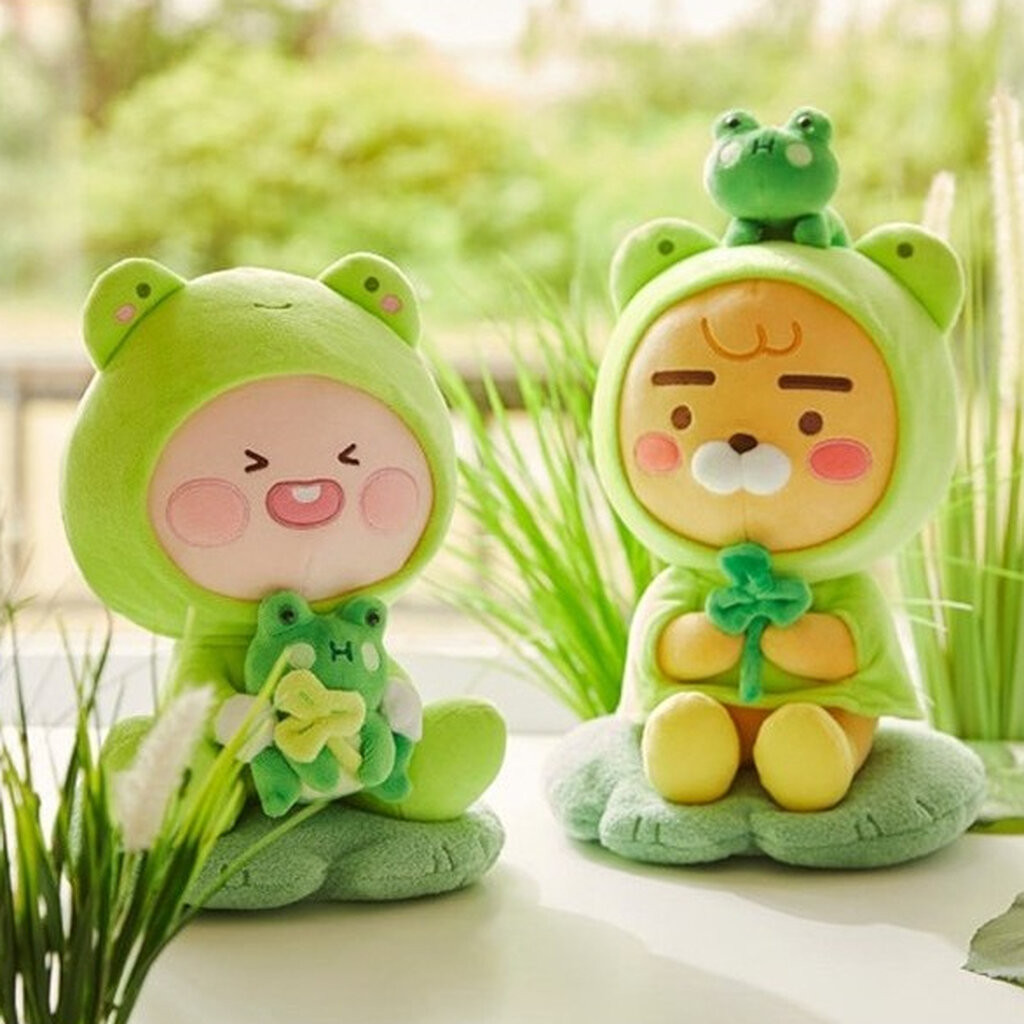 🛒พร้อมส่ง KAKAO FRIENDS Green Vacation Frog Ryan Apeach Plush Doll ...