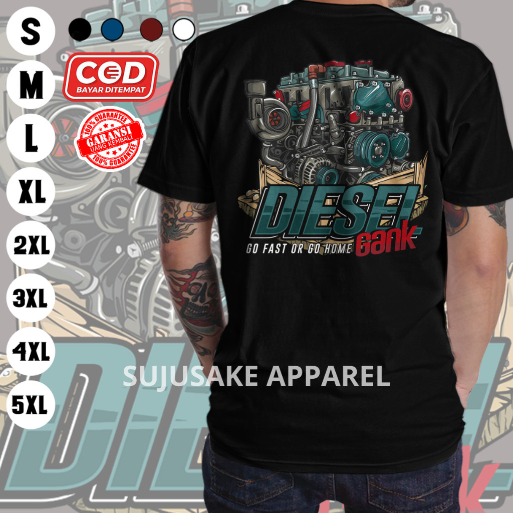 Diesel Diesel Tops เสื้อยืด Power Gank Turbo War ผู้ชายผู้หญิง Distro ...