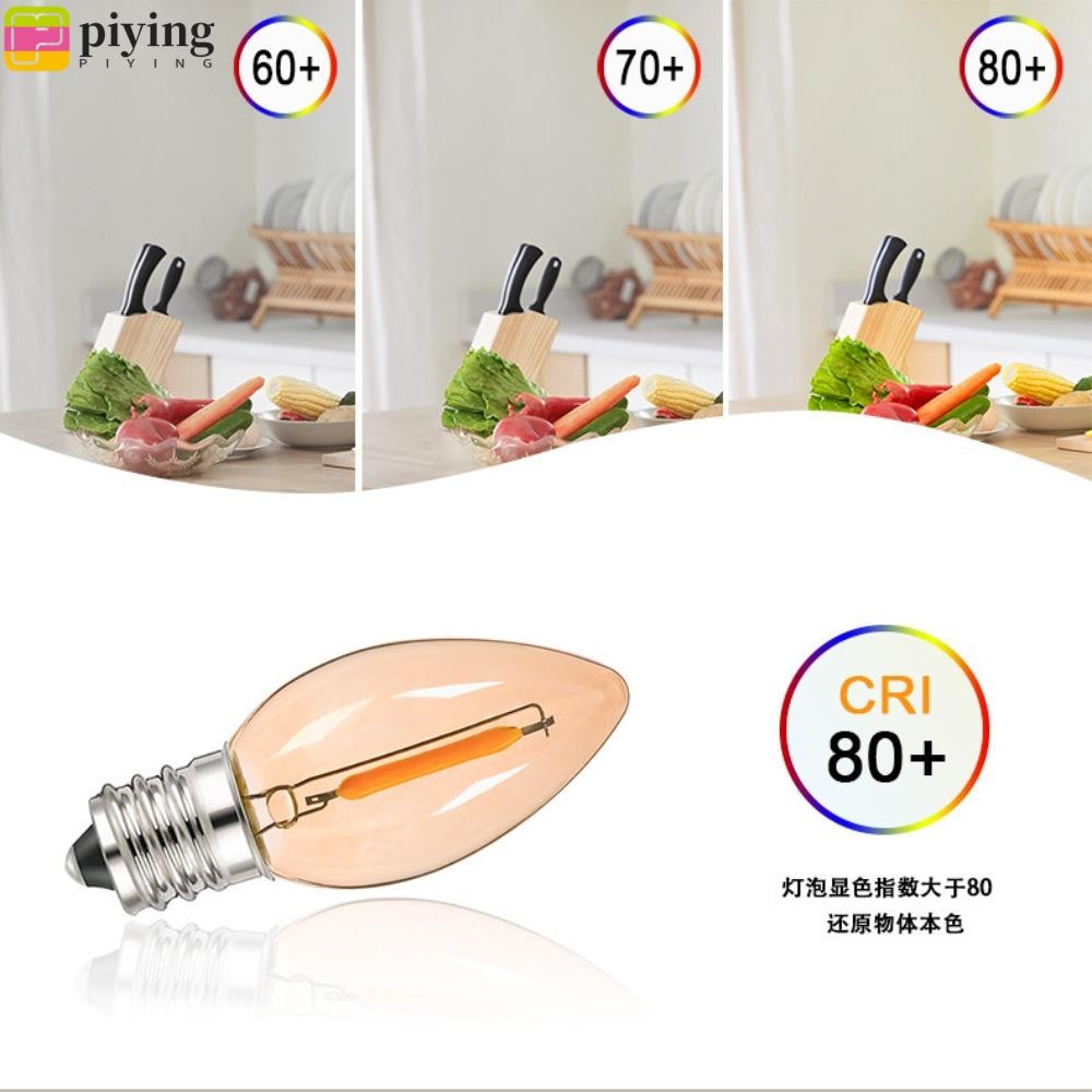 PIYING หลอดไฟคริสตัล, 0.5W 1W E12 E14 หลอดไฟ LED, เทียนไส้ร้อน 2200K 2700K หลอดไฟเทียน 6000K แสง ...