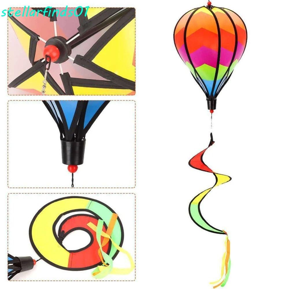 STELLARFIND Garden Wind Spinners, Wind Chime Strip สไตล์บอลลูนอากาศร้อน ...