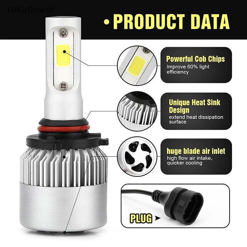 Takaflower 1 PC รถ Bright H4 H7 H1 H3 LED ด้านหน้าหมอกไฟโคมไฟลูกปัด 8000Lm ชิป COB พร้อมพัดลม ...