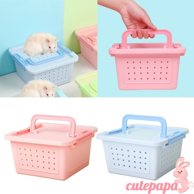 Cutep เป้อุ้มเด็กสัตว์เลี้ยงที่ใช้งานได้จริง Ventilable Hamster Carry Case กรงขนส่งกลางแจ้ง ...