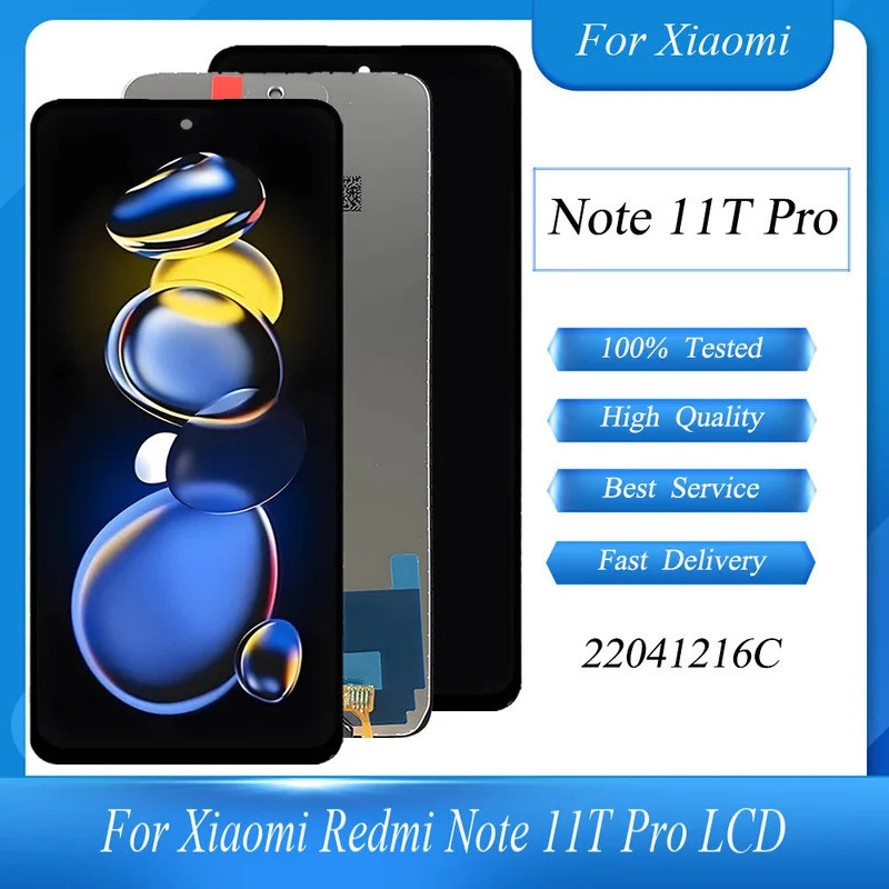 6.6" สำหรับ Xiaomi Redmi Note 11T Pro 22041216 ชุดประกอบหน้าจอสัมผัส ...