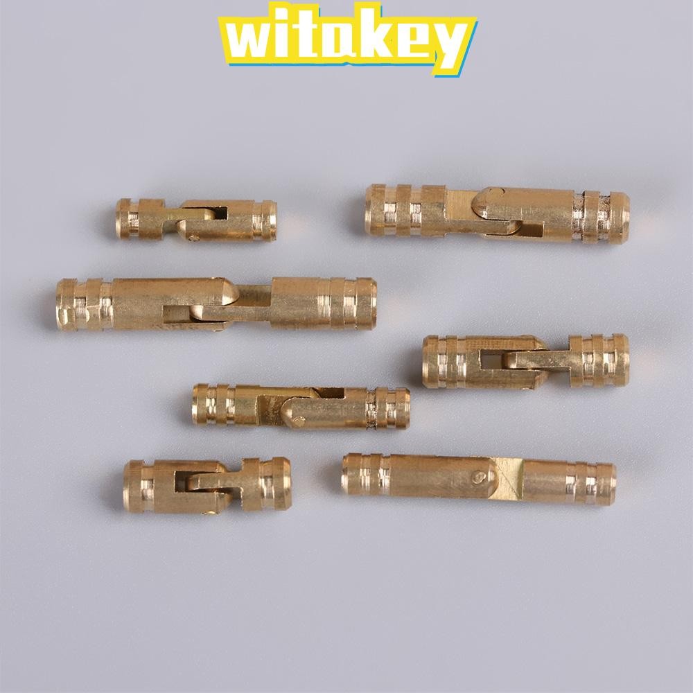 WITAKEY 10 ชิ้น Barrel บานพับปฏิบัติ Mini Connector ที่มีประโยชน์ทองแดงบริสุทธิ์พับไวน์บานพับไม้ ...