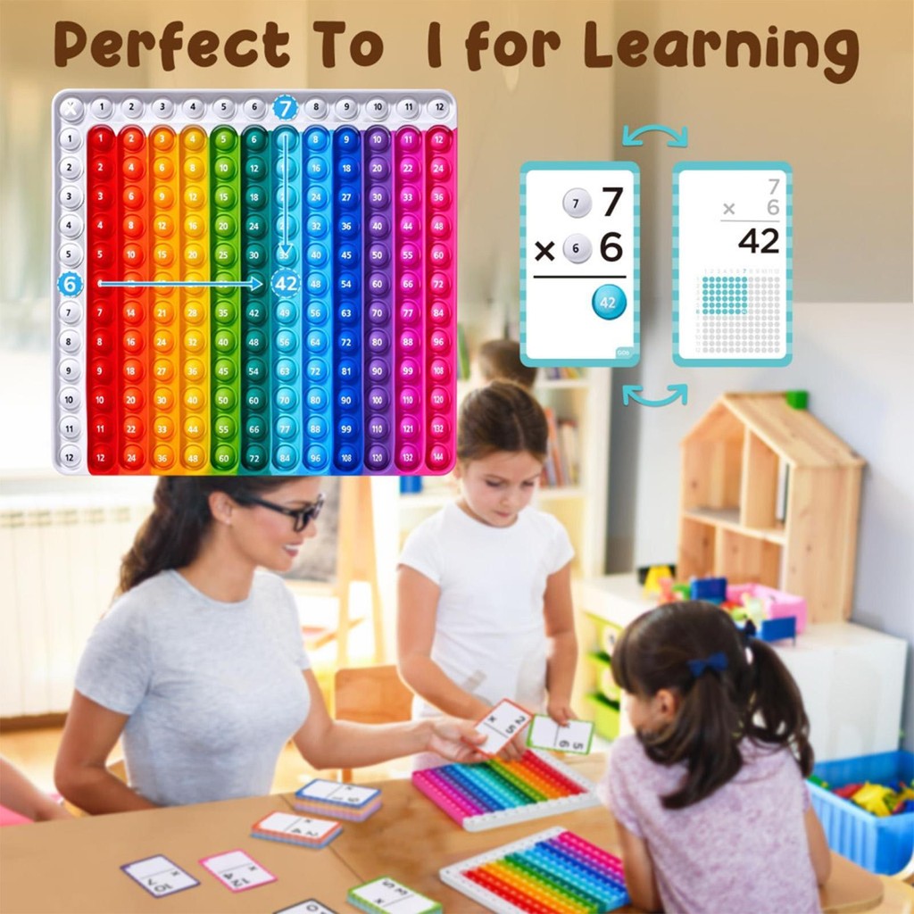 Pop Fidget Multiplication Chart ตารางเกมคณิตศาสตร์ของเล่นเกมคณิตศาสตร์ ...
