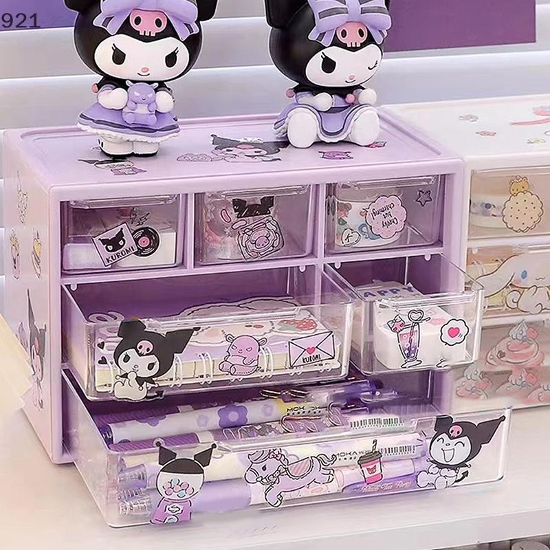 Nuanuaa Sanrios Kuromi Counter-Layer 6 Palace Grid Storage Box Desktop ...