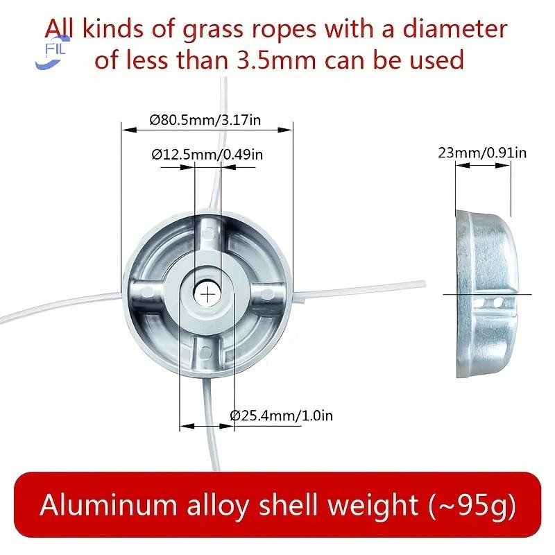 FIL Universal อลูมิเนียมเครื่องตัดหญ้าหัวไนลอนเหล็กสนามหญ้าสายเครื่อง ...