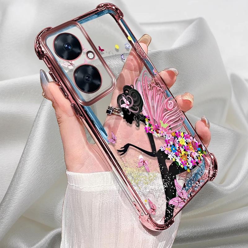 สําหรับ Huawei nova 11i กรณีสีชมพูชุบการ์ตูนซิลิโคน TPU anti drop ...