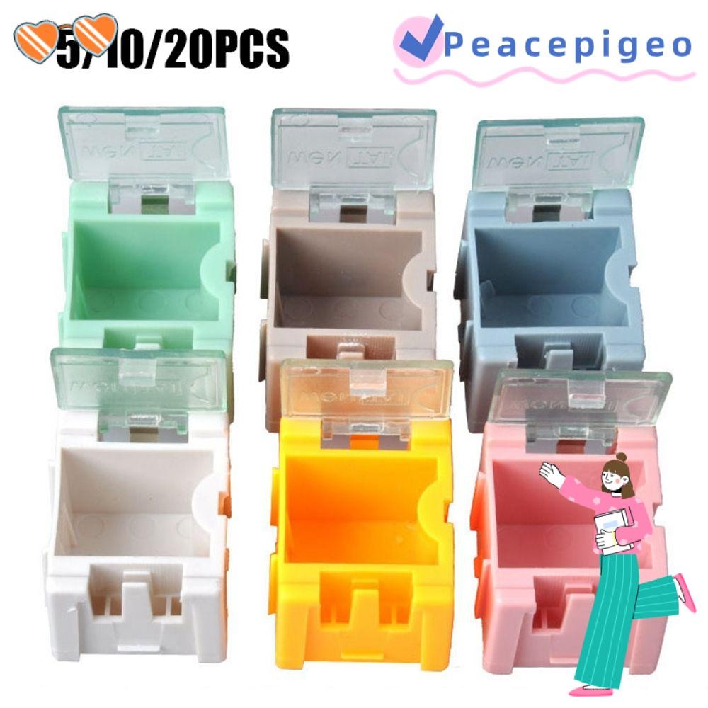 PEACEPIGEO 5/10/20pcs SMT Component คอนเทนเนอร์กล่องแพทช์พลาสติก 8 สีชิ้นส่วนอิเล็กทรอนิกส์ ...