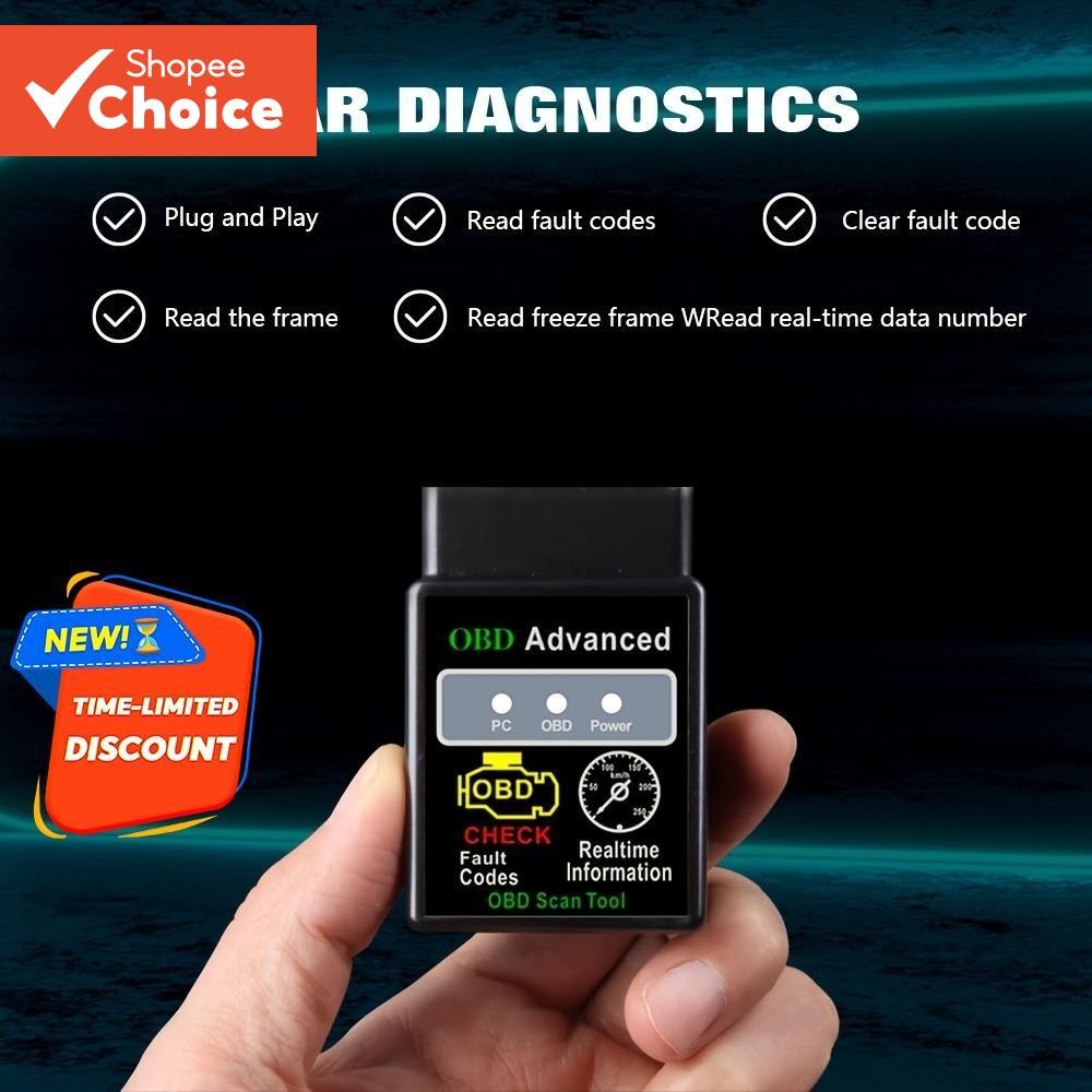Elm327 OBD2 เครื่องตรวจจับความผิดพลาดในรถยนต์ไร้สาย - เหมาะสําหรับ ...