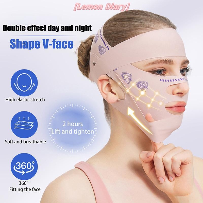 แอลดี| Double-deck Face Slimming Bandage Face Lifting เข็มขัด V Line Face Slimming สายคล้อง ...