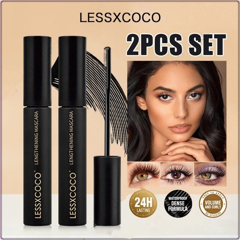 【ซื้อ 1 แถม 1】LESSXCOCO มาสคาร่าแบบโค้งยาวมุมกว้าง มาสคาร่ากันน้ำ กัน ...