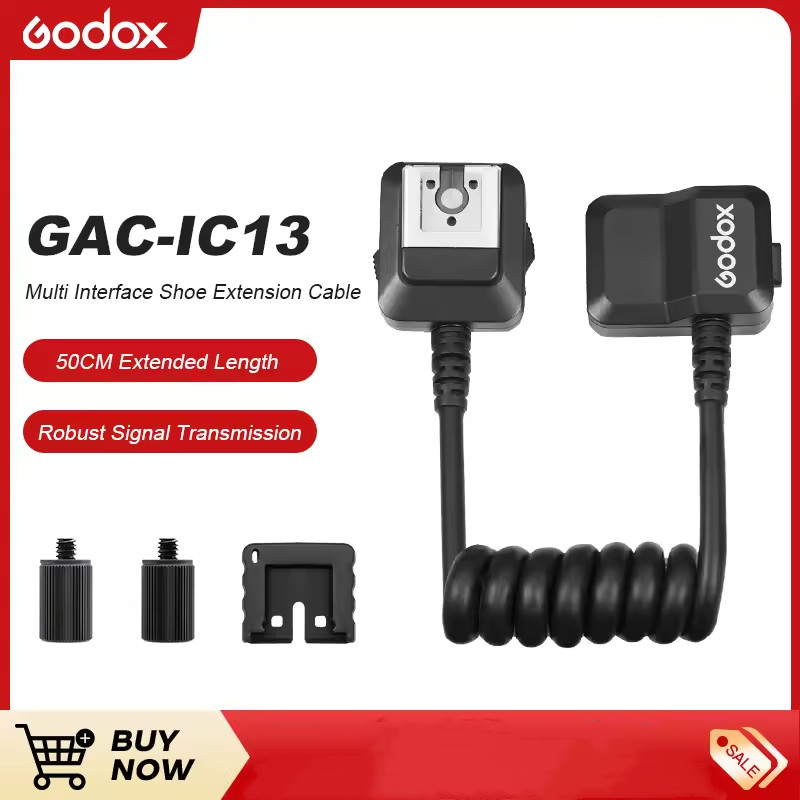 Godox GAC-IC13 Multi Interface shoe Audio Extension Cable 1/4 Cold shoe ...