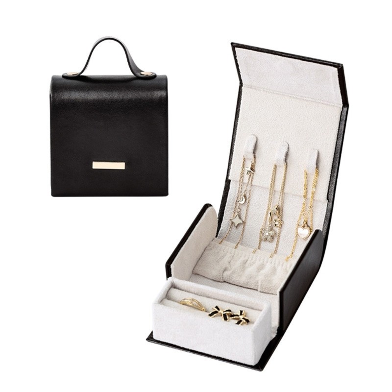 OMG Elegant Travel Jewelry Organizer หลายโหมด Secures ต่างหูสร้อยคอ ...