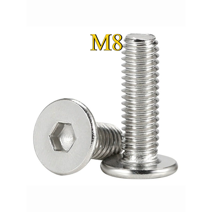 น็อต สกรู หัวจม หกเหลี่ยม เตเปอร์ สแตนเลส 304 เกลียวมิลหยาบ /Flat Head Hexagon Socket Machine ...