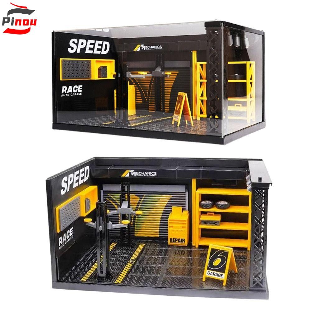 PINOU รถโรงรถรุ่น,Diecast Alloy 1:24 1:32 Scale แสงสว่างที่จอดรถ,พร้อม ...