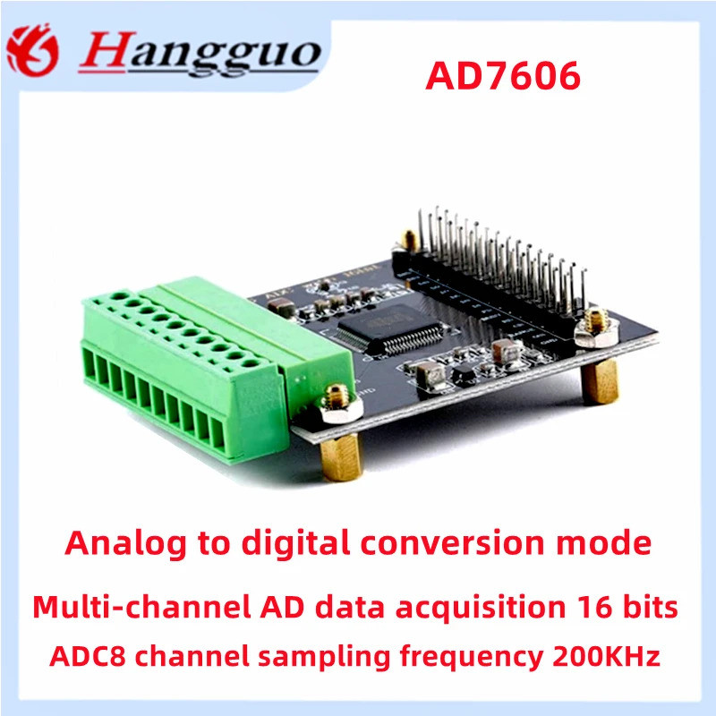 โมดูล AD7606 โมดูลการเก็บข้อมูล AD หลายช่อง 16 บิต ADC 8 ช่อง ความถี่การสุ่มตัวอย่าง 200KHz ...