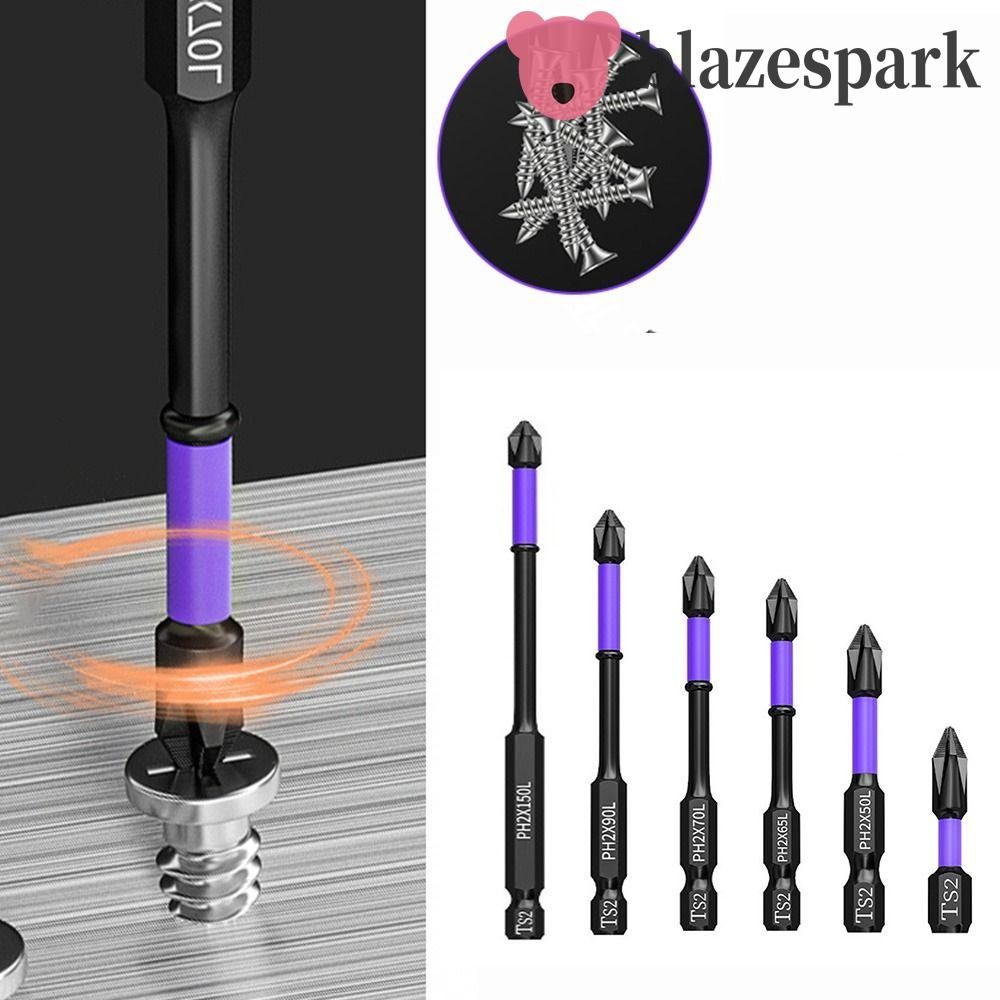 BLAZESPARK ชุดหัว, Anti Non-slip Impact Strong Cross Bit, 25-150 มม.แม่เหล็กความแข็งสูง ...