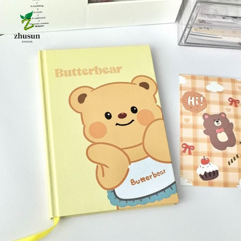 ZHUSUN Butter Bear Notepad, การ์ตูน 180Sheets Butter Bear Notebook, คุณภาพสูงมัลติฟังก์ชั่น A5 ...