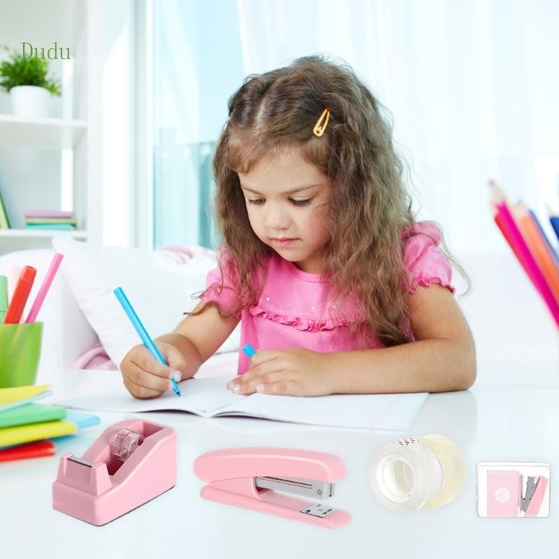 Dudu Desktop Staplers Office Item Set Desk Set แท่นตัดเทป คลิปหนีบ ...