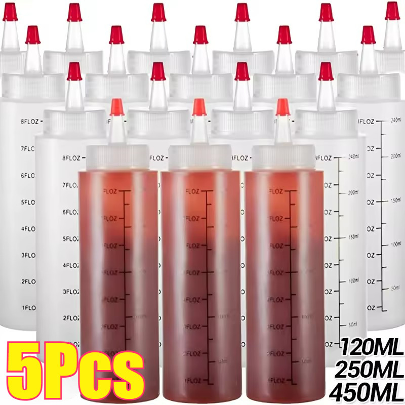 ขวดบีบการวัดรีฟิลพลาสติก 120/250/450 มล. - เครื่องจ่ายเครื่องปรุงรสน้ํามันซอสในครัวอเนกประสงค์ ...
