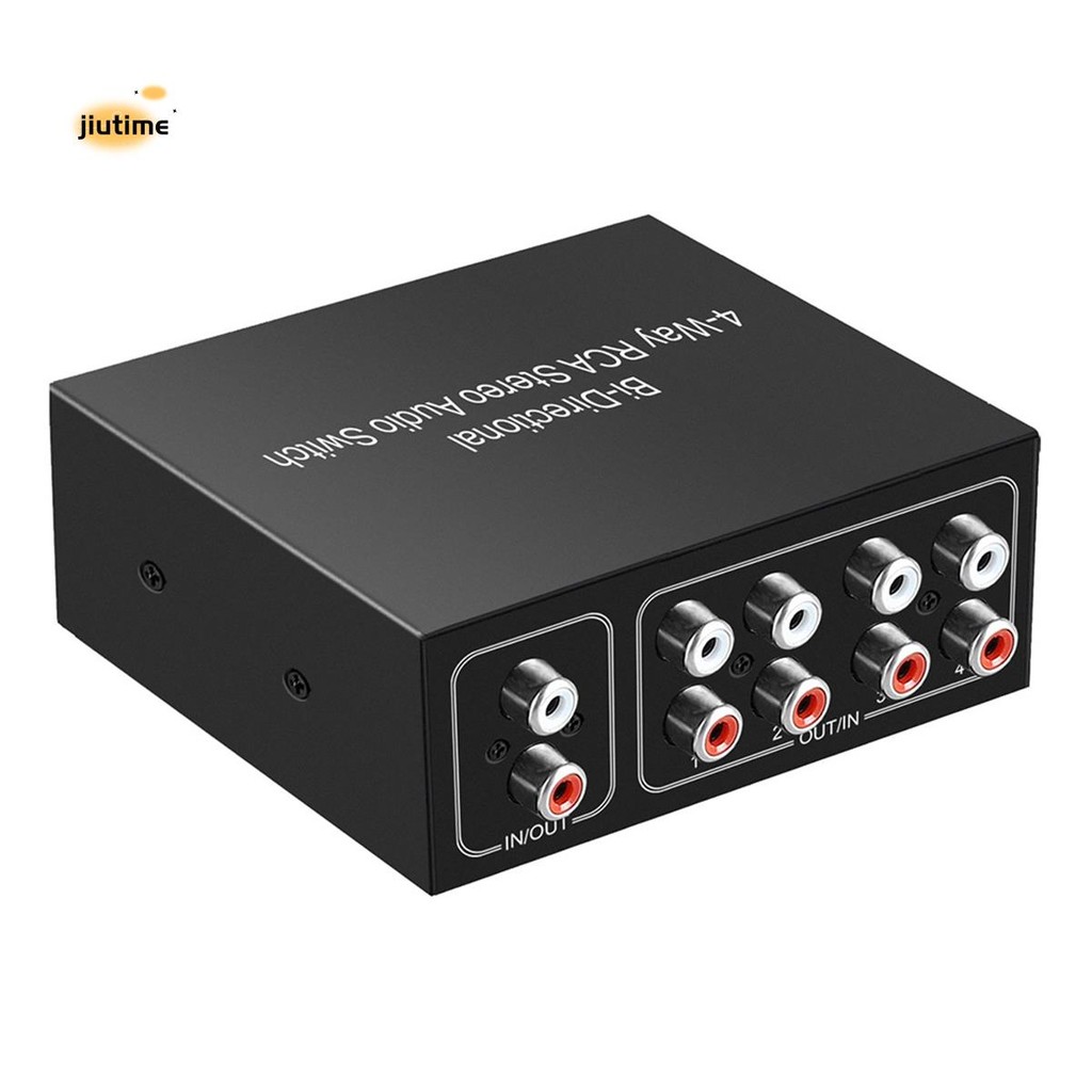 1 ชิ้น 4 พอร์ต Bi-Directional Audio Switcher Box Audio Rotary Switch Plug Play Audio Splitter ...