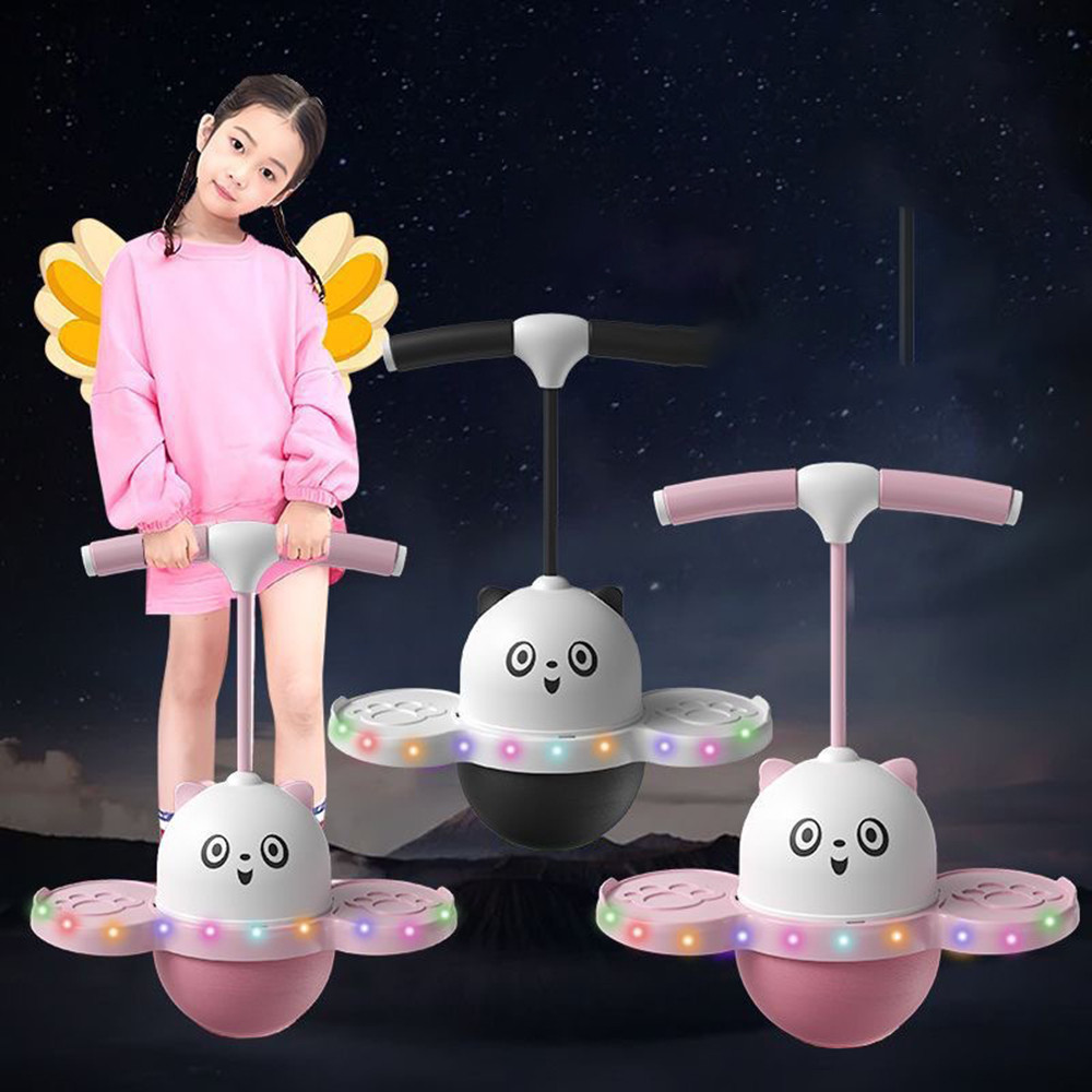 Creative Panda Luminous Bouncing Ball เด็กน่ารัก Elastic Balance การฝึก ...
