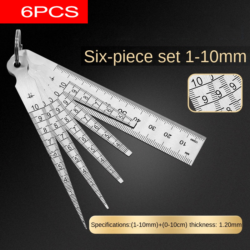 เหล็กเมตริก Taper Feeler Gauge รูรับแสง Scale Wedge Feeler สําหรับเจาะ ...
