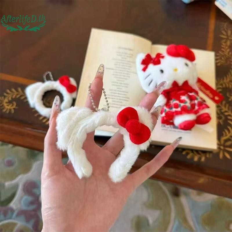 AF Hello Kitty Bow Plush ของเล่นพวงกุญแจ Sanrio KT ตุ๊กตาตุ๊กตาจี้พวง ...