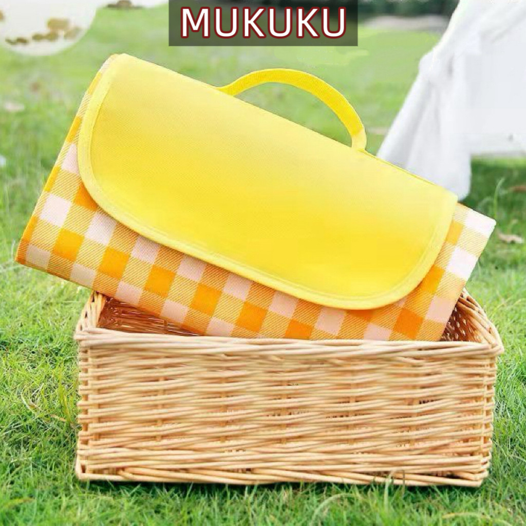 MUKUKU เสื่อปิคนิค เสื่อ ผ้าปูพื้นตั้งแคมป์ ลายสก็อต ขนาดใหญ่ กันน้ำ ...