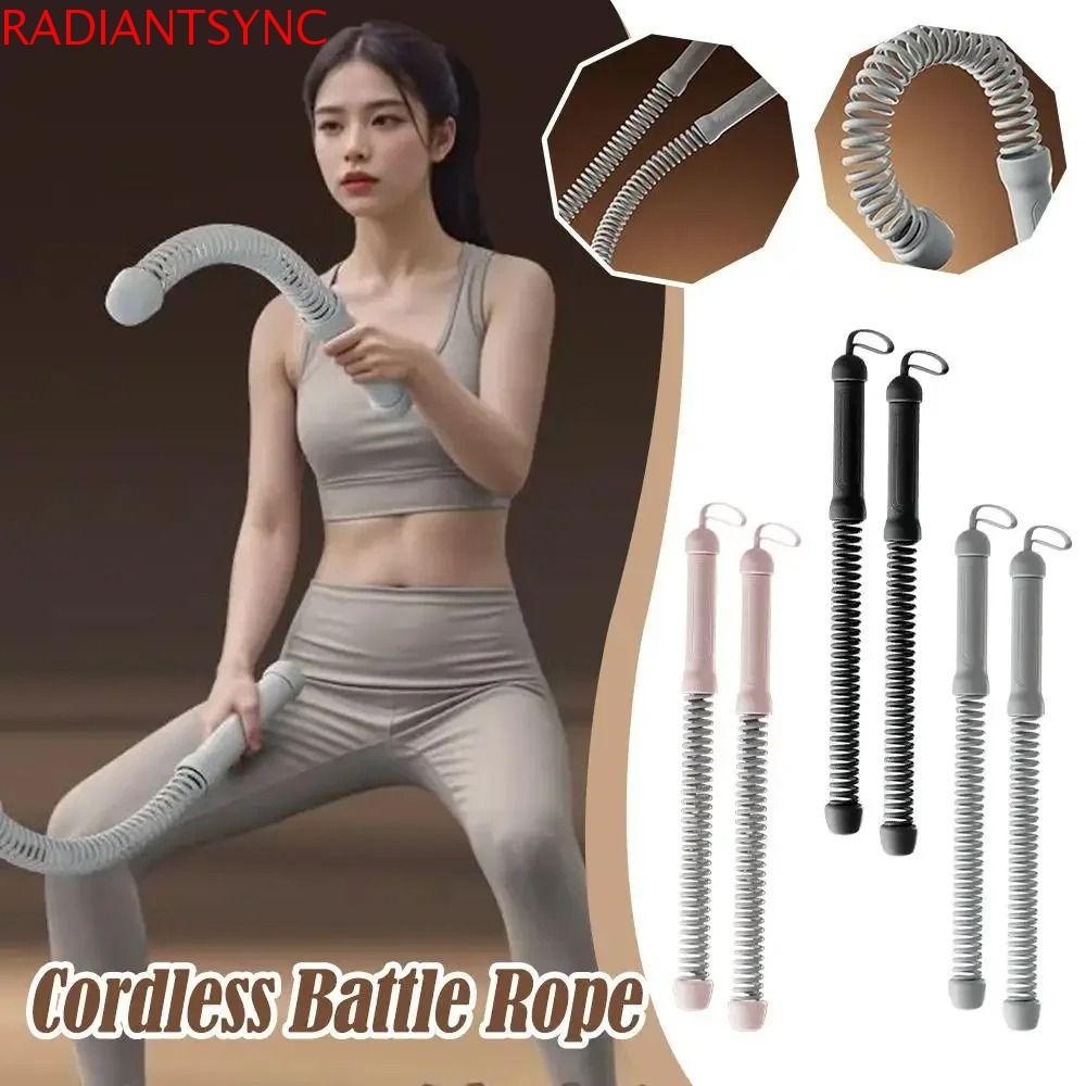 RADIANTSYNC เชือกรบไร้สาย Rebound Non Slip Gym Battle Rope, แท่งออกกําลังกายเปลี่ยนฤดูใบไม้ผลิ ...