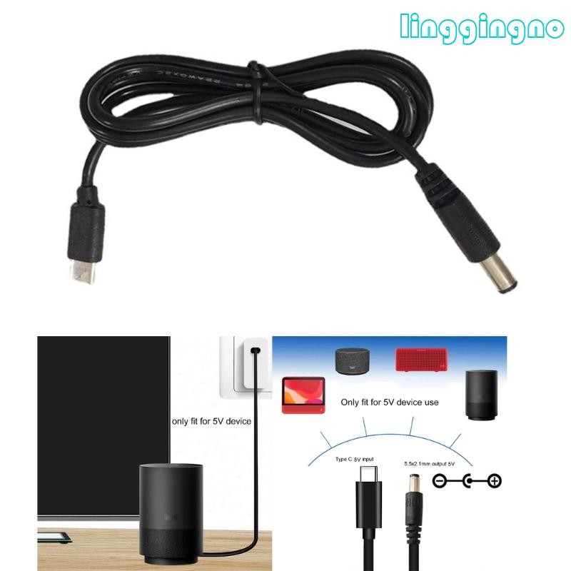 RR Type-C ถึง DC สายไฟ 5V USB-C ปลั๊ก DC 5 5 x 2 1 มม. สายชาร์จชาย | Shopee Thailand