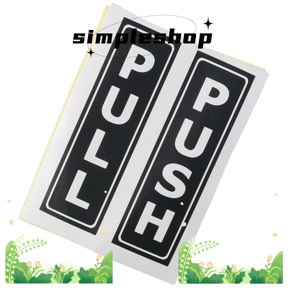 SIMPLESHOP สติ๊กเกอร์ผลักดึง, ป้ายประตูสีดํากาวด้านหลัง, ร้านค้ารูปลอกแนวตั้งแบบมีกาวในตัวธุรกิจ ...