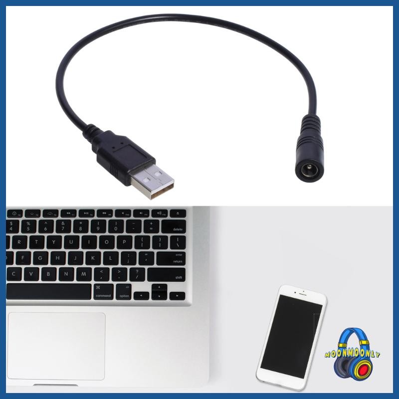 MOON USB ชาย 5 5x2 1 มม.หญิง DC5V ปลั๊กแหล่งจ่ายไฟ Barrel Connector สาย ...