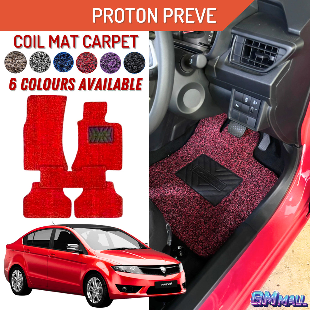 PROTON PREVE พรม 5 ชิ้น (ชุด) รถพื้นขดลวดพรมสล็อต Mat Karpet Lapik Alas ...