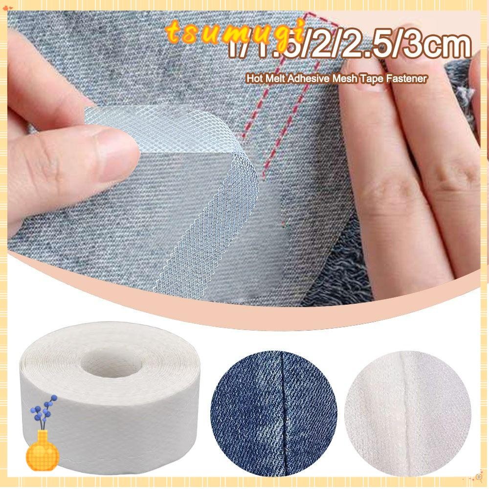 TSUMUGI เย็บเทปทอ,สองด้าน DIY Hot Melt กาวตาข่ายเทป Fastener,ทนทานตาข่ายไม่ทอ 50M Interlining ...