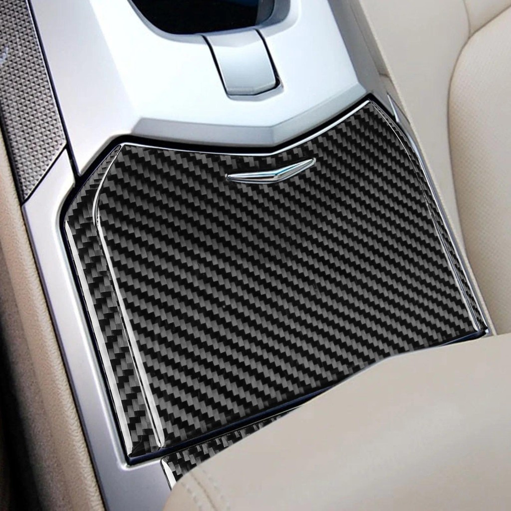 คาร์บอนไฟเบอร์รถกล่องเก็บสติกเกอร์สําหรับ Cadillac CTS 2008-2013 LHD ...