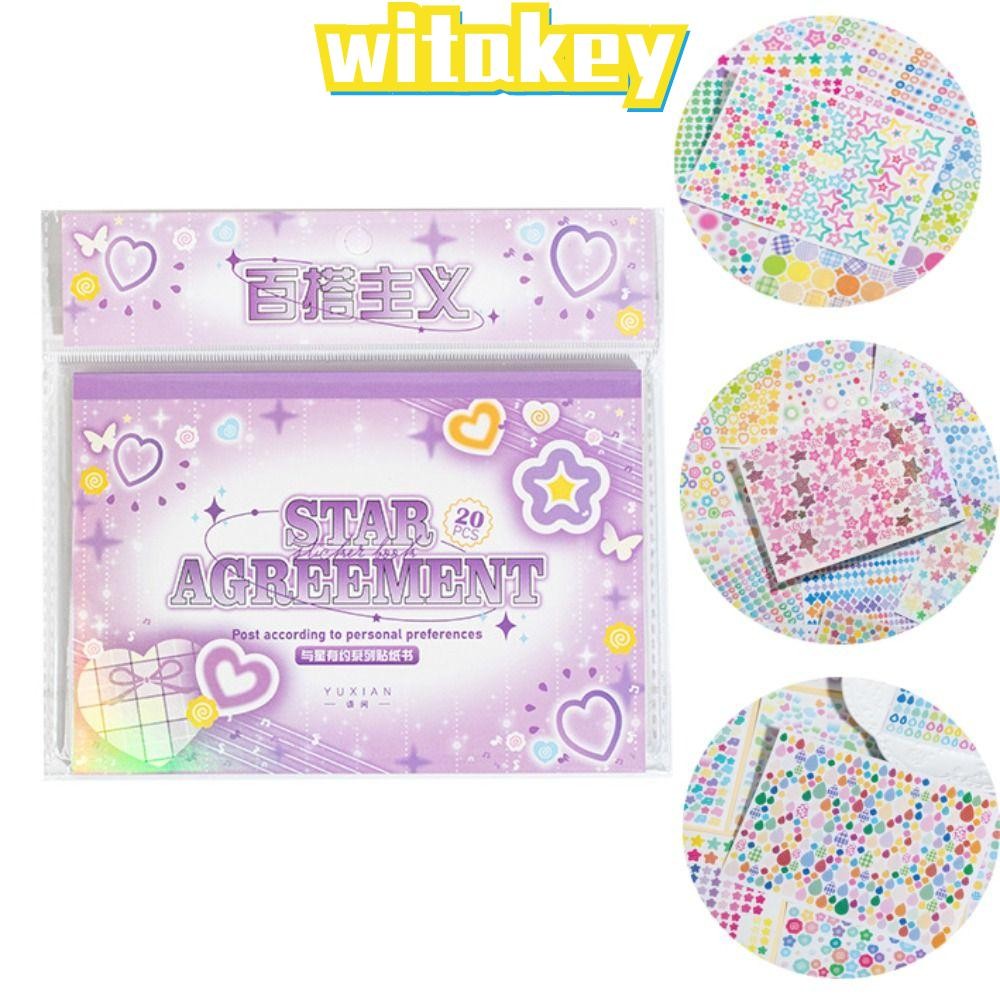 หนังสือสติกเกอร์ WITAKEY, ของขวัญ DIY สติ๊กเกอร์Kpop, มีวันที่กับดาว Series 20 แผ่นสมุดภาพ ...