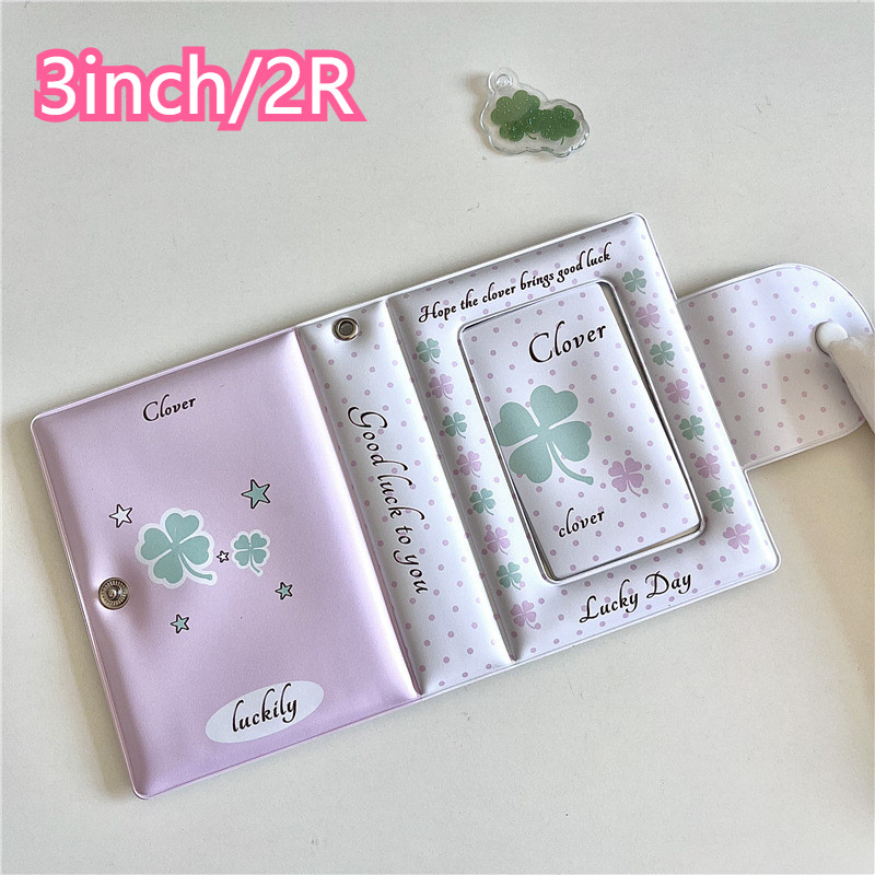 3 นิ้ว/2R สีชมพู/สีเขียว Four-leaf Clover อัลบั้ม 32 ช่อง Photocard ผู้ ...