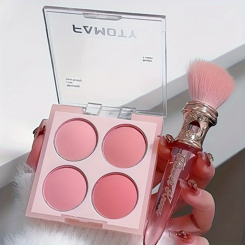 4-Color Blush Palette Low Saturation Powder Compact Soft Gradient Matte ...