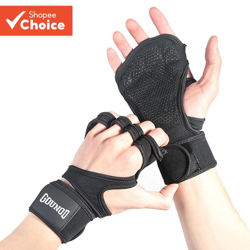 กีฬายกน้ําหนักถุงมือฟิตเนสการฝึกอบรมยิมข้อมือวง Crossfit Hand Protector ...