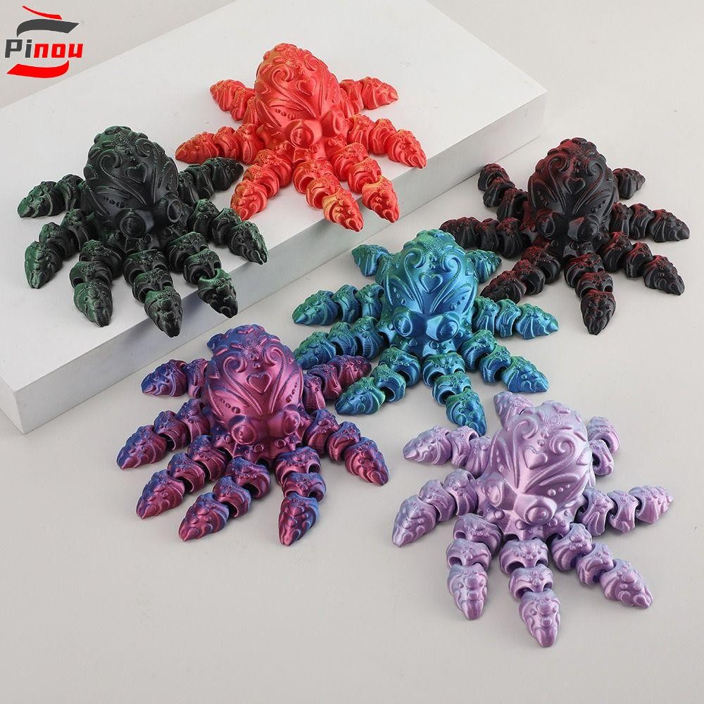 PINOU 3D พิมพ์ Octopus เครื่องประดับ, Movable Joints สมจริง 3D พิมพ์ ...