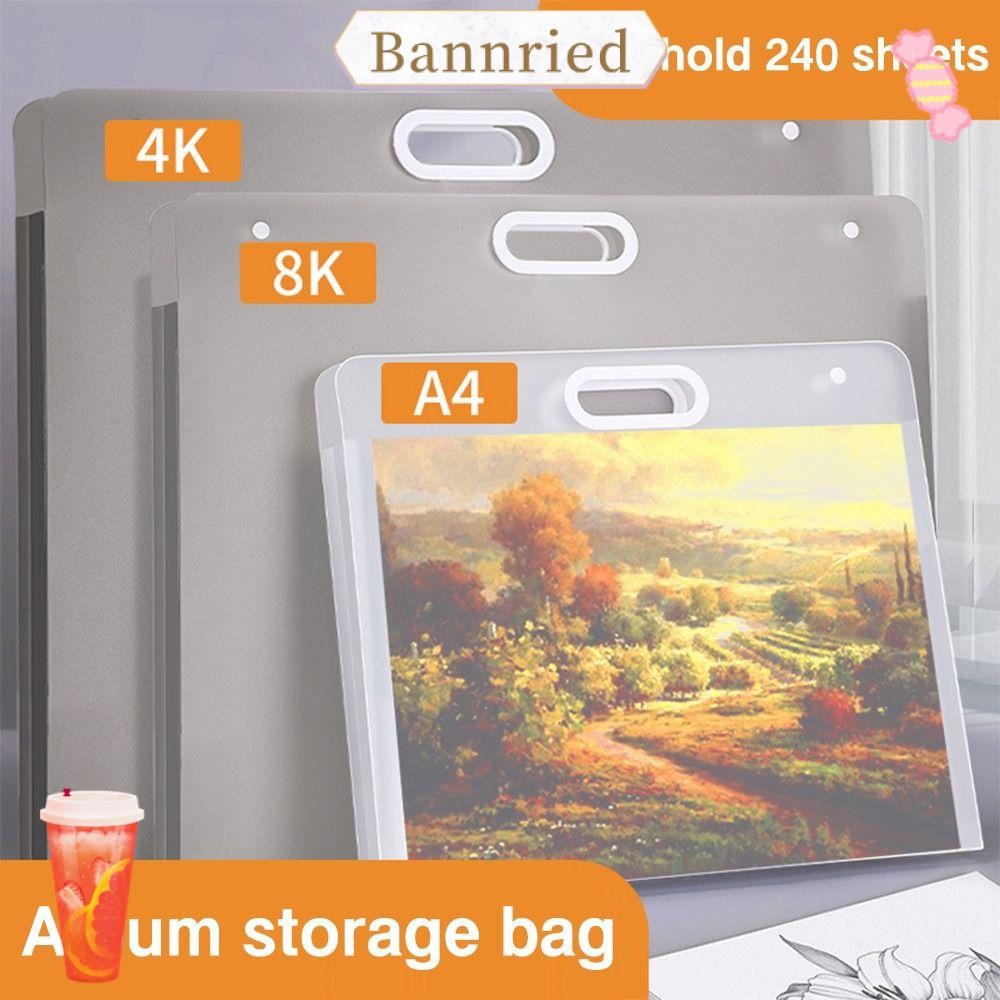 BANNRIEDSG แฟ้มโฟลเดอร์,แบบพกพา 4K/8K/16K จิตรกรรมถุงเก็บกระดาษ,โปร่งใส A2/A3/A4 กันน้ํา 4K/8K ...