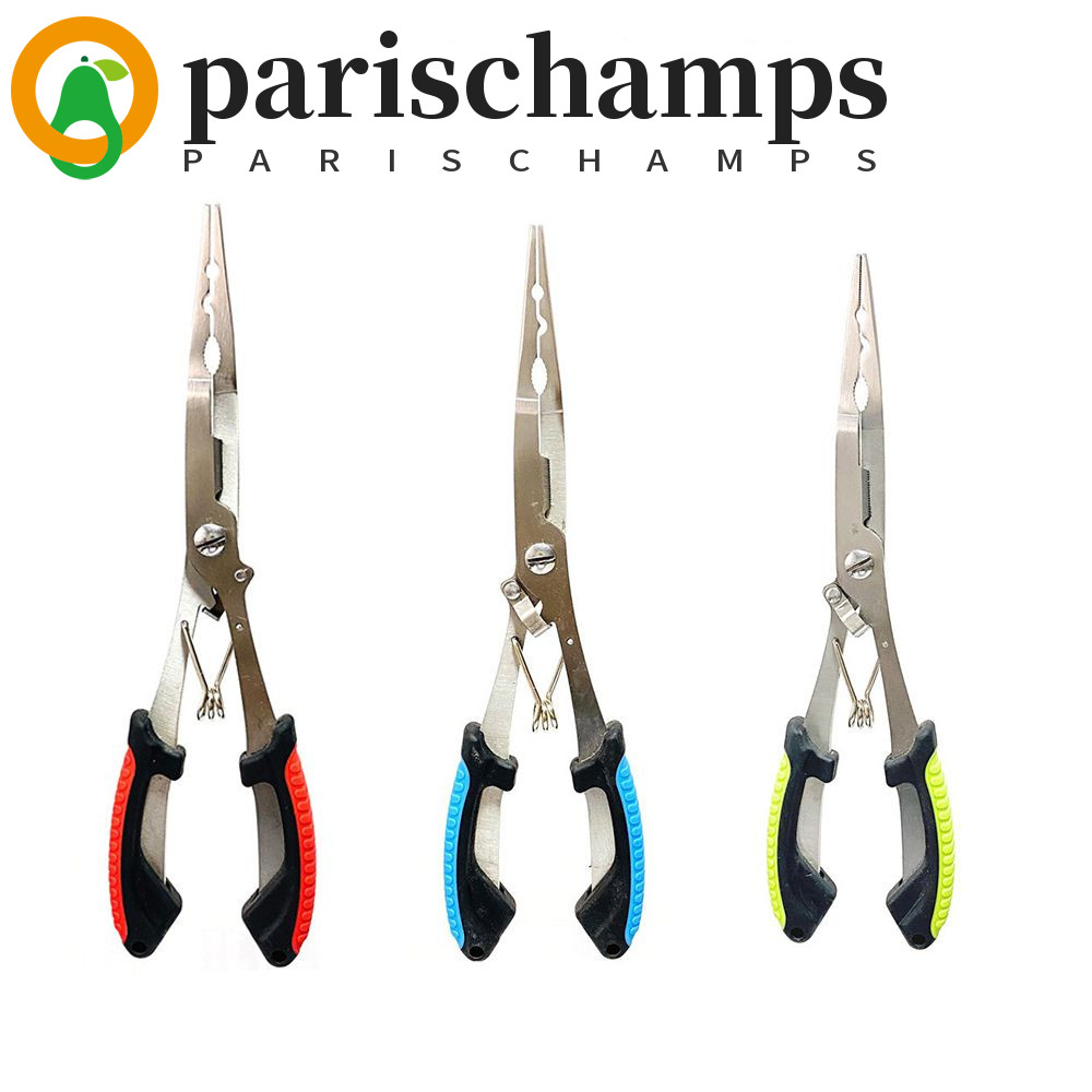 PARISCHAMPS คีมตกปลา, ตัดสายพร้อมที่จับยางคีมปากปลา Hook, คีมสแตนเลส Long-billed Multi ...