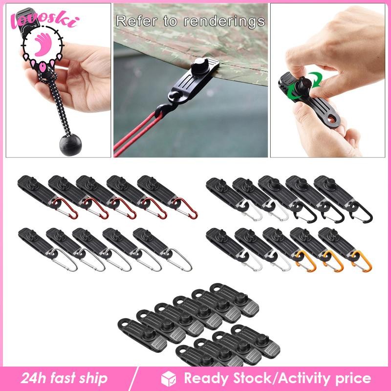 [Lovoski] 10x เต็นท์ Snaps Tarp คลิปกันสาด Clamp Hanger กระชับ Fasteners หัวเข็มขัด Canopies ผ้า ...