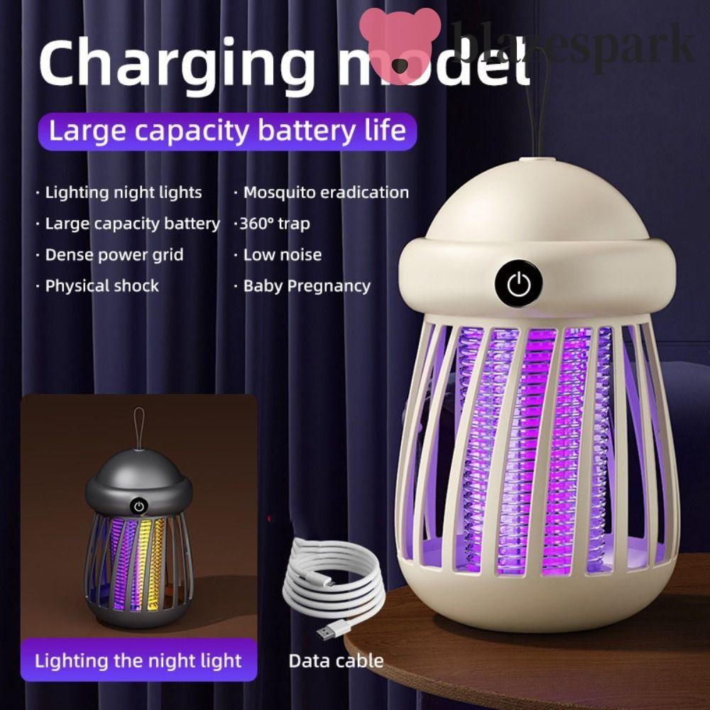 BLAZESPARK โคมไฟยุง, USB ชาร์จ Mute ไฟฟ้า Fly Trap, Multifunctional ...