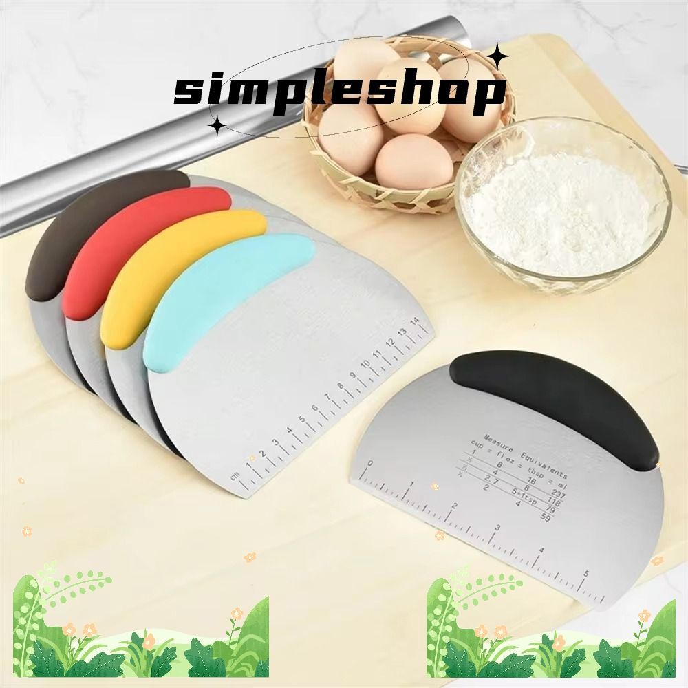 SIMPLESHOP ที่ขูดขนมแป้ง ด้ามจับกันลื่น เครื่องชั่งวัดสองด้าน ที่ขูดอบ สแตนเลส ทนทาน DIY ครีมขูด ...